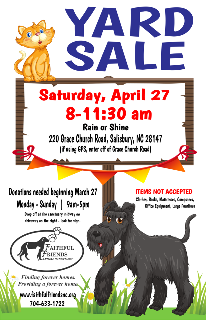 Spring Yard Sale - Faithful Friends Animal Sanctuary